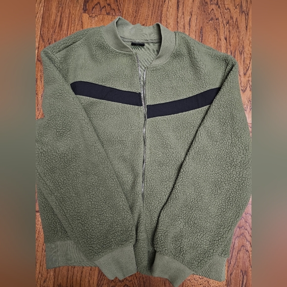 ZYIA | Jackets & Coats | Zyia Olive Green Sherpa Jacket | Poshmark
